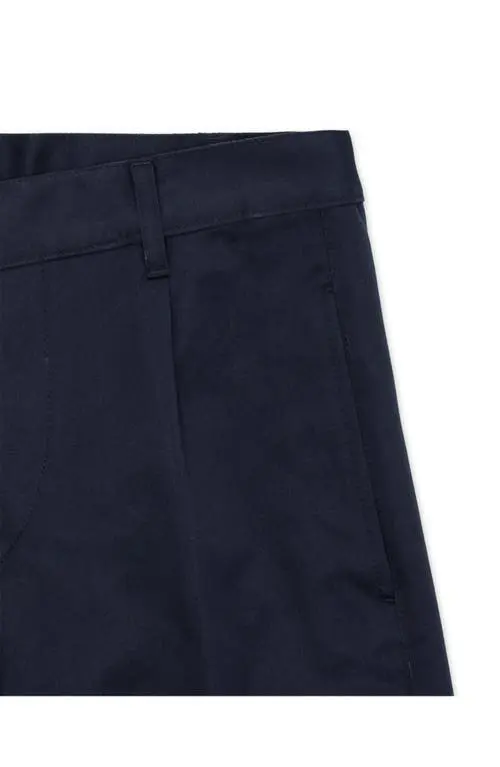 FORTELA Cotton Gabardine Pleated Trousers - Blue