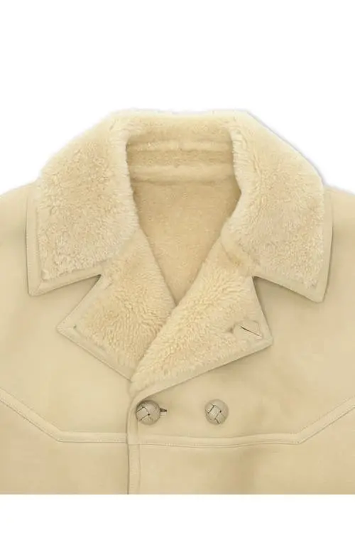 FORTELA Shearling Double-breasted Jacket - Beige