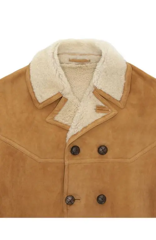 FORTELA Shearling Double-breasted Jacket - Camel