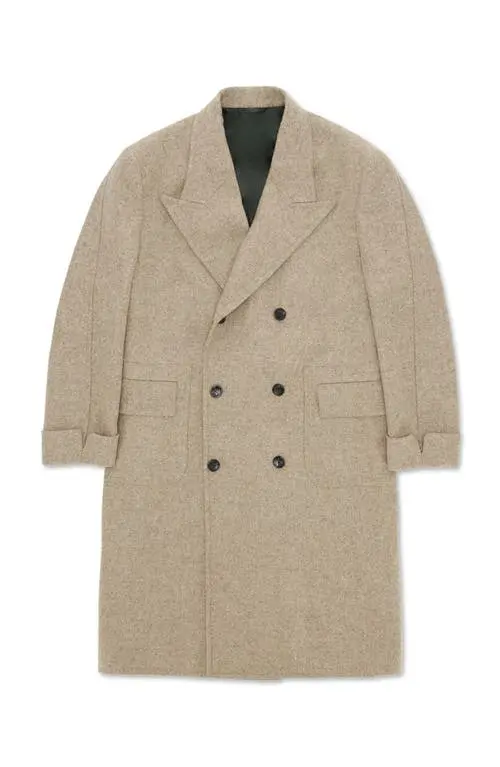 FORTELA Double-breasted Herringbone Coat