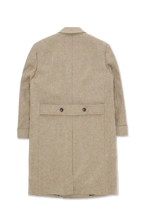 FORTELA Double-breasted Herringbone Coat