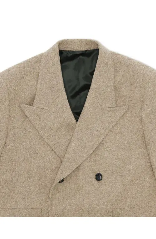FORTELA Double-breasted Herringbone Coat
