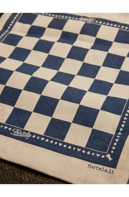 FORTELA Damier Print Canvas Tote Bag