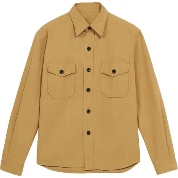FORTELA Military Cotton Overshirt - Camel