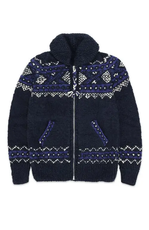 FORTELA Navajo Pattern Merino Wool Cardigan