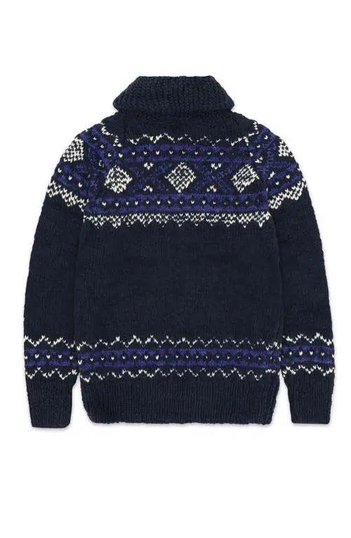 FORTELA Navajo Pattern Merino Wool Cardigan