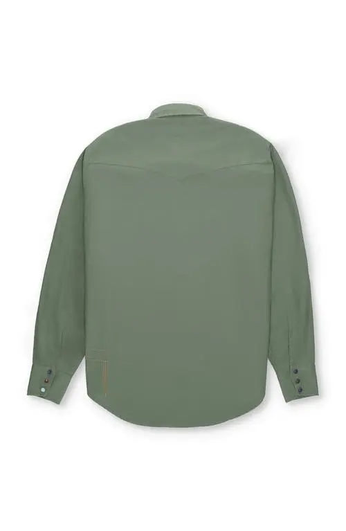 FORTELA Texan Black Button Shirt - Green
