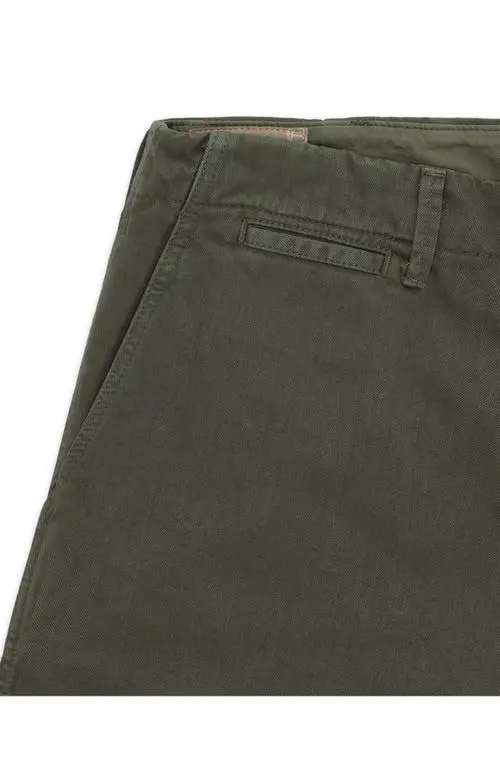 FORTELA Herringbone Wide Leg Chino Pants - Green