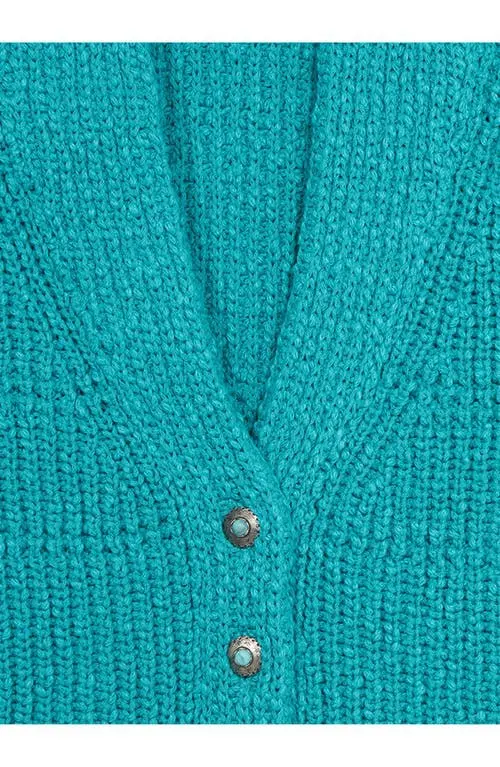 FORTELA Lola Navajo Style Open Knit Cardigan - Turquoise