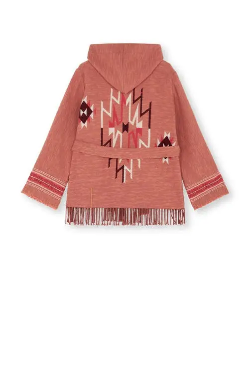 FORTELA Navajo Pattern Hooded Cardigan