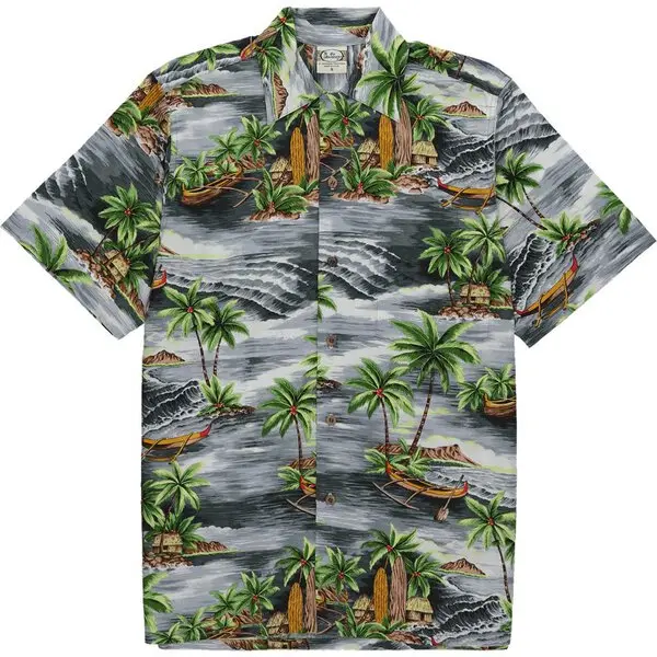 FORTELA Outrigger Printed Cotton Shirt - Silver