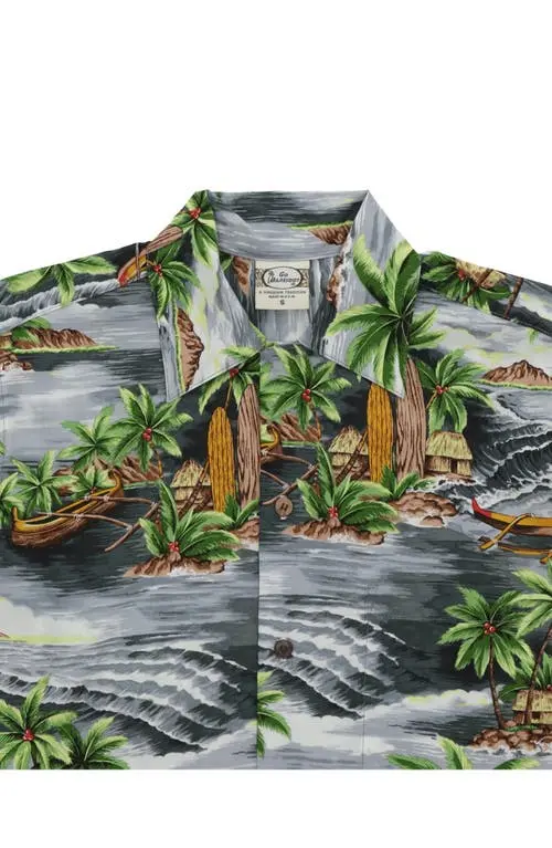 FORTELA Outrigger Printed Cotton Shirt - Silver