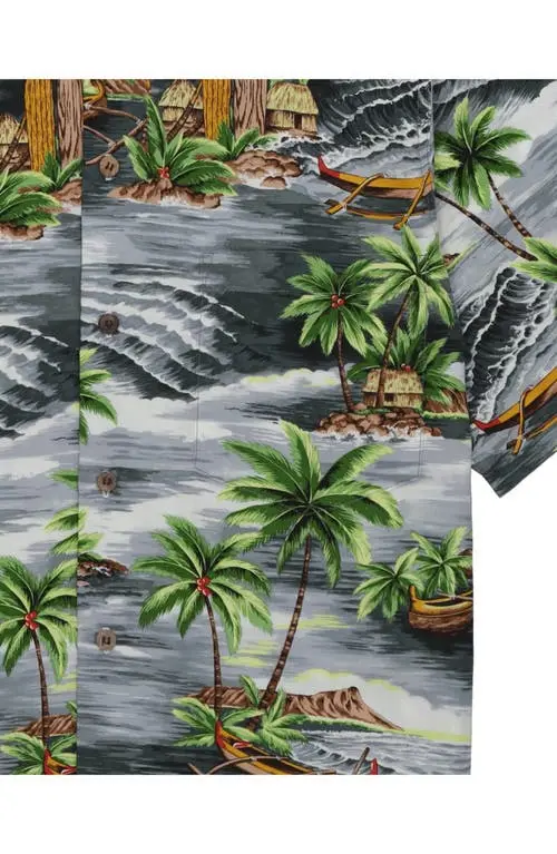 FORTELA Outrigger Printed Cotton Shirt - Silver
