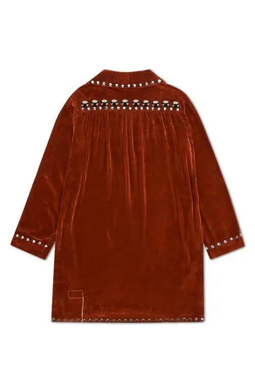 FORTELA Velvet Shirt With Studs - Silver