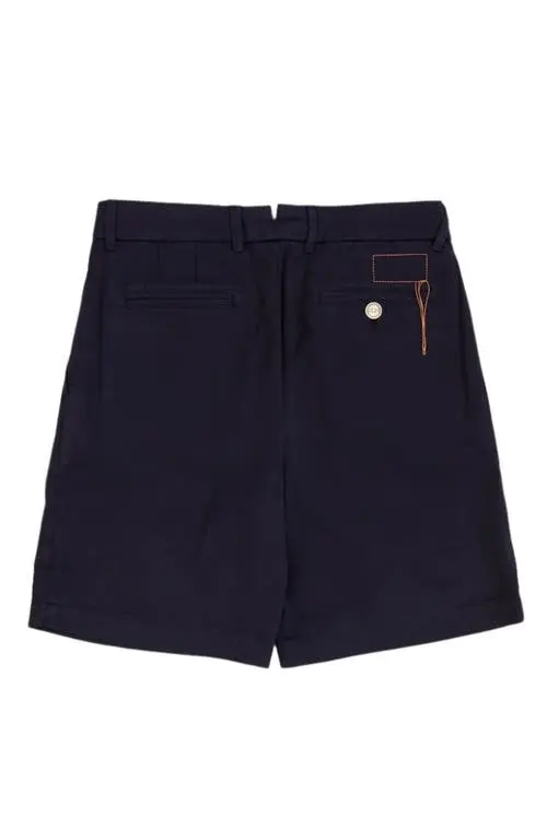 FORTELA Cotton Bermuda Shorts With Pleats - Blue