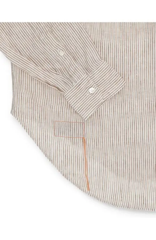 FORTELA King Linen Shirt - Brown