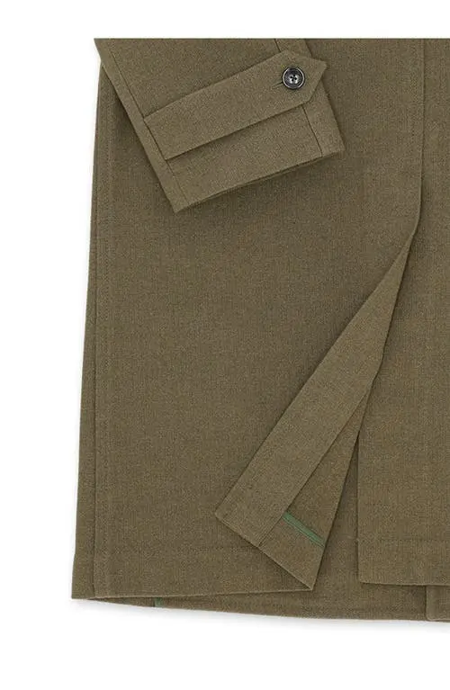 FORTELA Vintage Blue Single-breasted Coat - Green