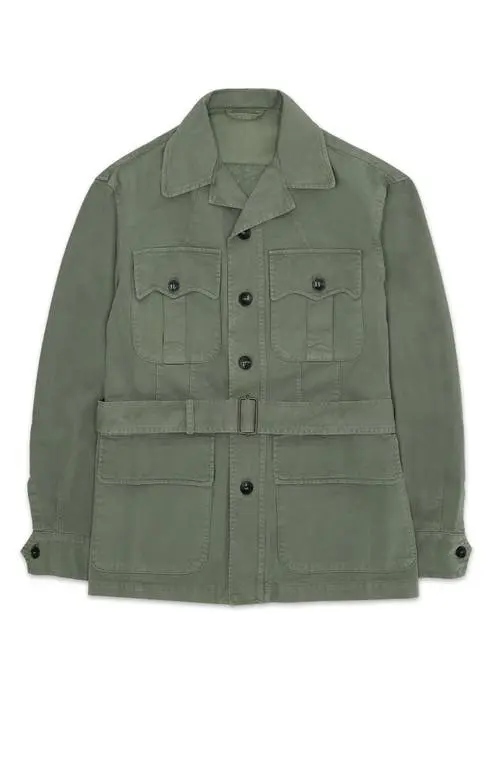 FORTELA Clint Cotton Military Safari Jacket - Green