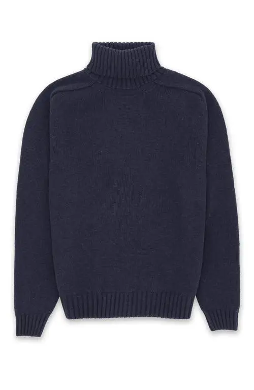 FORTELA High Neck Merino Wool Jumper - Navy Blue