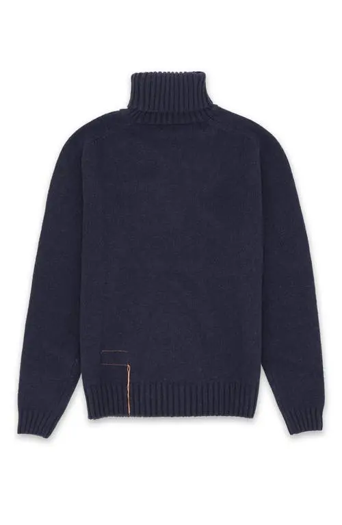 FORTELA High Neck Merino Wool Jumper - Navy Blue