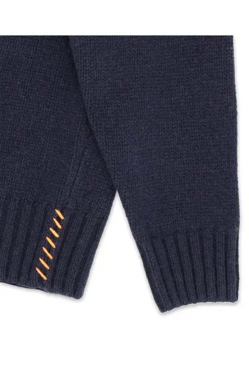FORTELA High Neck Merino Wool Jumper - Navy Blue