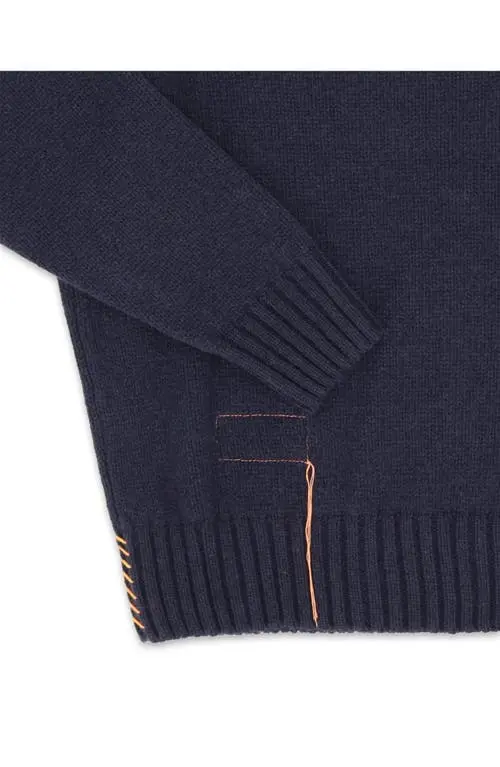 FORTELA High Neck Merino Wool Jumper - Navy Blue