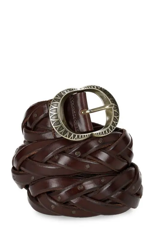 FORTELA Woven Studded Belt - Leather