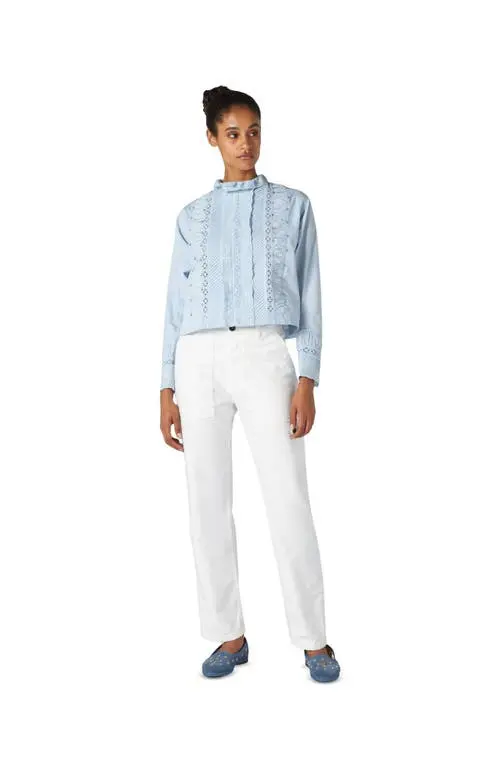 FORTELA Woven High Neck Blouse
