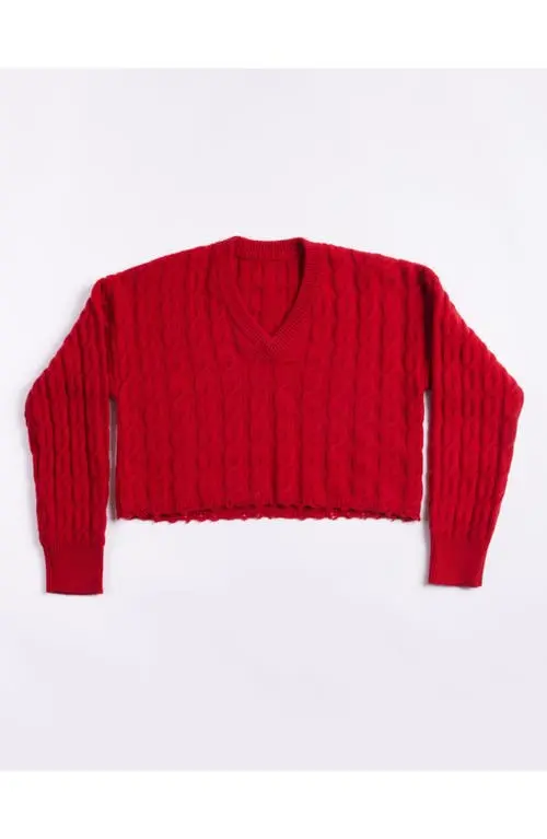 FORTELA Cotton Knit V-neck Sweater