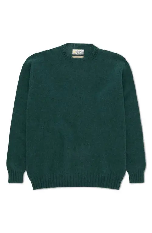 FORTELA Shetland Crew Neck Sweater - Forest Green