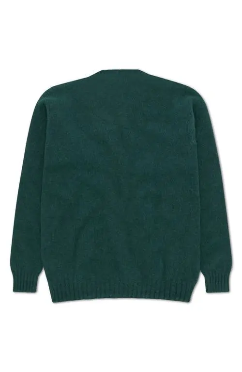 FORTELA Shetland Crew Neck Sweater - Forest Green