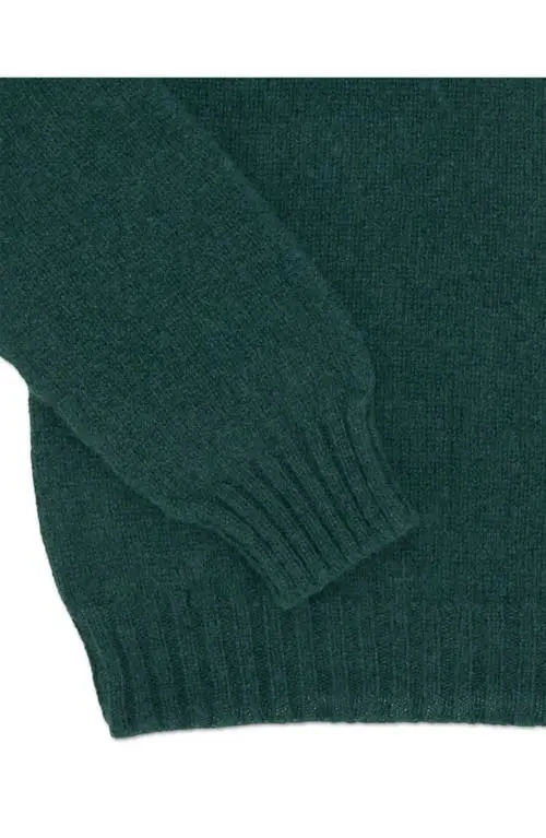 FORTELA Shetland Crew Neck Sweater - Forest Green