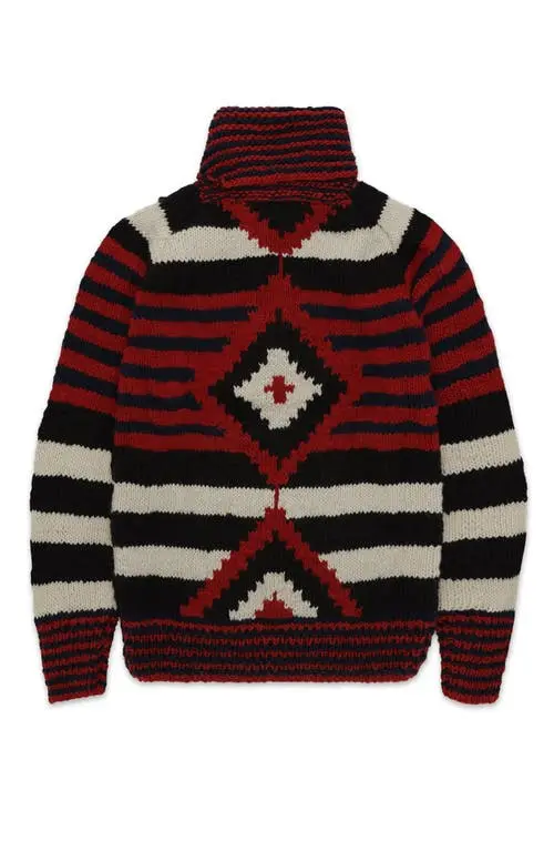FORTELA Diamond Pattern Merino Wool Cardigan