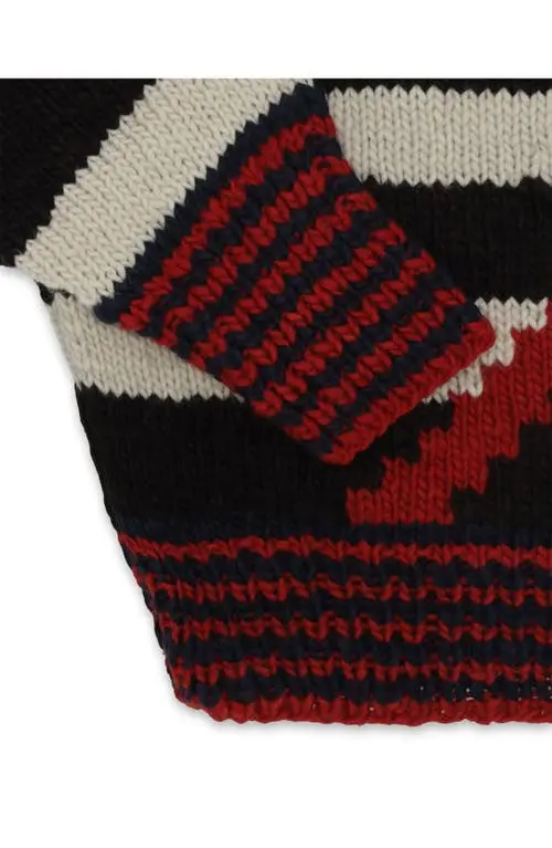 FORTELA Diamond Pattern Merino Wool Cardigan