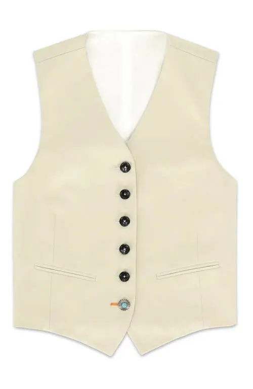 FORTELA Demi Single-breasted Satin Vest - Camel