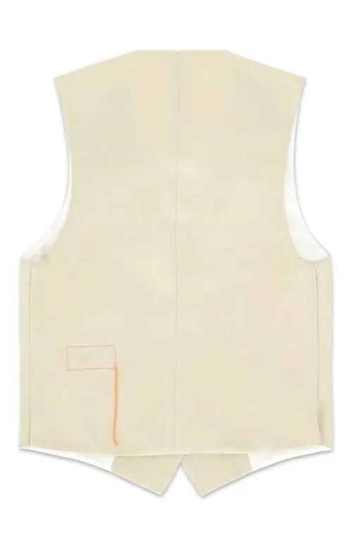 FORTELA Demi Single-breasted Satin Vest - Camel