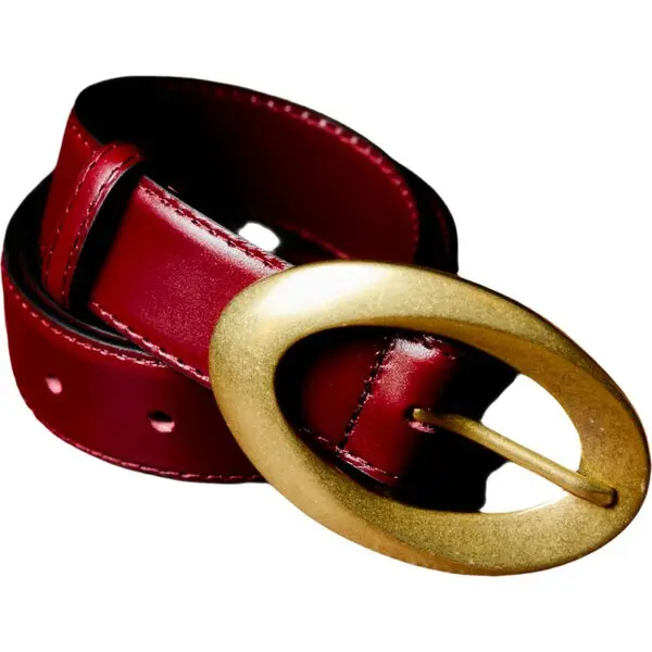 FORTELA Teodora Leather Belt - Burgundy