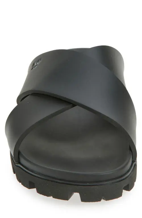 Prada Cross Strap Slide Sandal - Nero