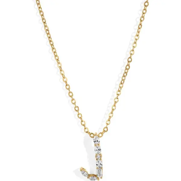 Lili Claspe Letter Pendant Necklace - Gold - J