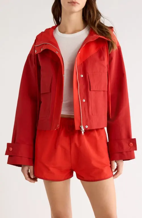 Staud Alta Hooded Jacket - Cardinal