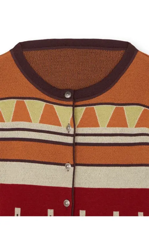 FORTELA Geometric Pattern Cardigan - Multicolor