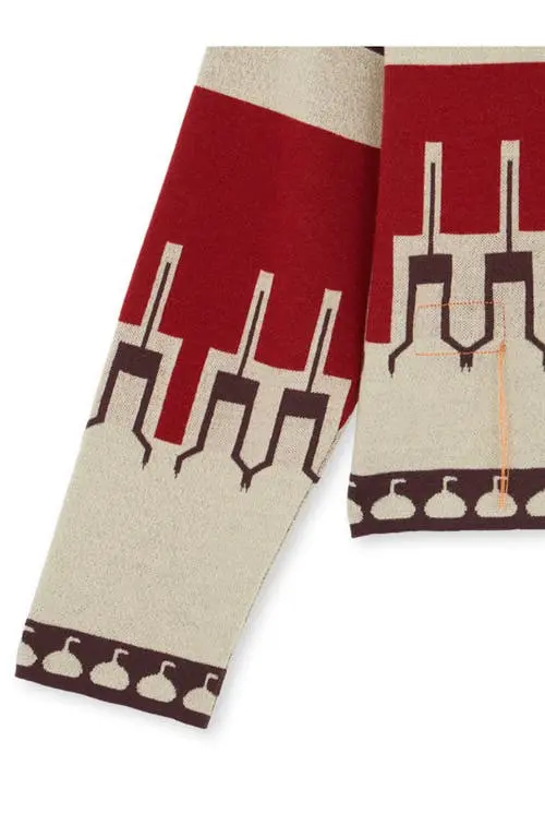 FORTELA Geometric Pattern Cardigan - Multicolor
