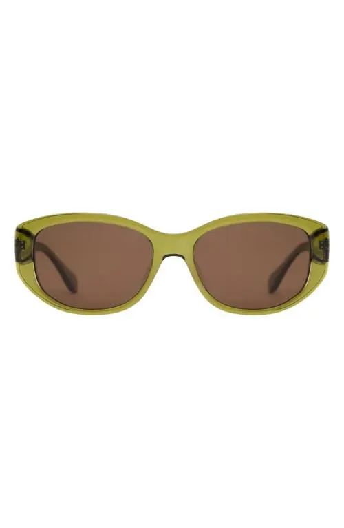 MOHALA EYEWEAR Melialani Polarized Contourbridge™ Oval Sunglasses - Olivine/tan Lenses