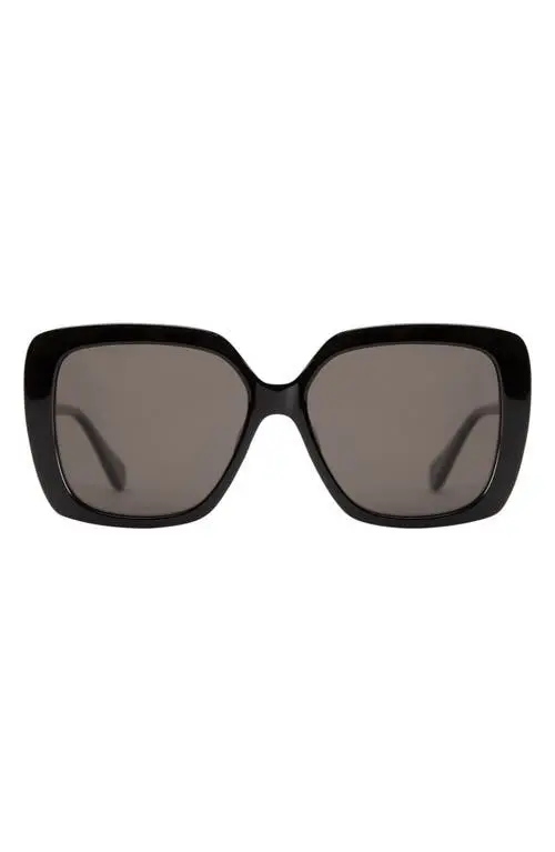 MOHALA EYEWEAR Lani Polarized Contourbridge™ Square Sunglasses - Black Lava/gray Lenses