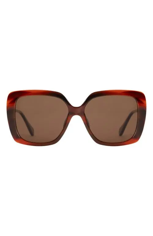 MOHALA EYEWEAR Lani Polarized Contourbridge™ Square Sunglasses - Koa Tortoise/tan Lenses