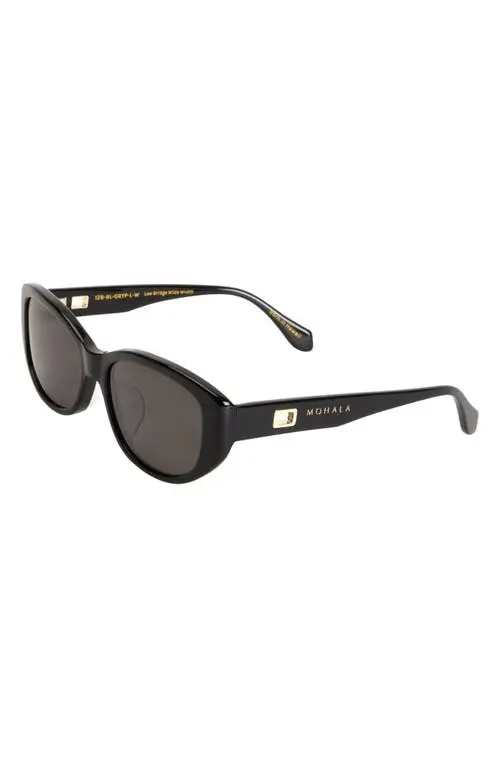 MOHALA EYEWEAR Melialani Polarized Low Bridge Oval Sunglasses - Black Lava
