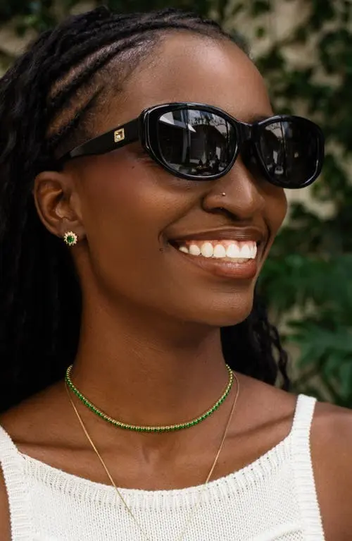 MOHALA EYEWEAR Melialani Polarized Low Bridge Oval Sunglasses - Black Lava