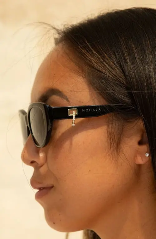 MOHALA EYEWEAR Melialani Polarized Low Bridge Oval Sunglasses - Black Lava