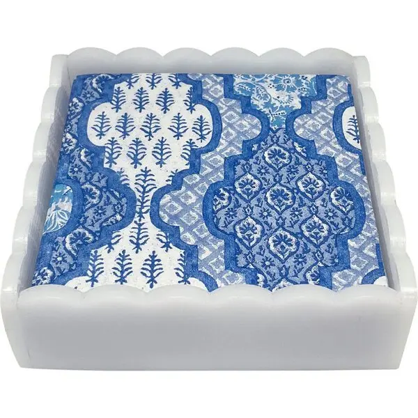 MARIPOSA Provençal Napkin Holder Set - White