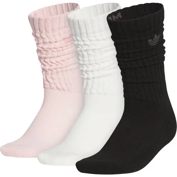 Adidas Gender Inclusive Assorted 3-pack Crew Socks - Sandy Pink/off White/black